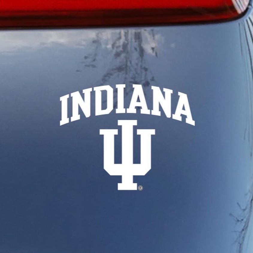 White Arched Indiana IU Sticker for Indiana University – Nudge Printing