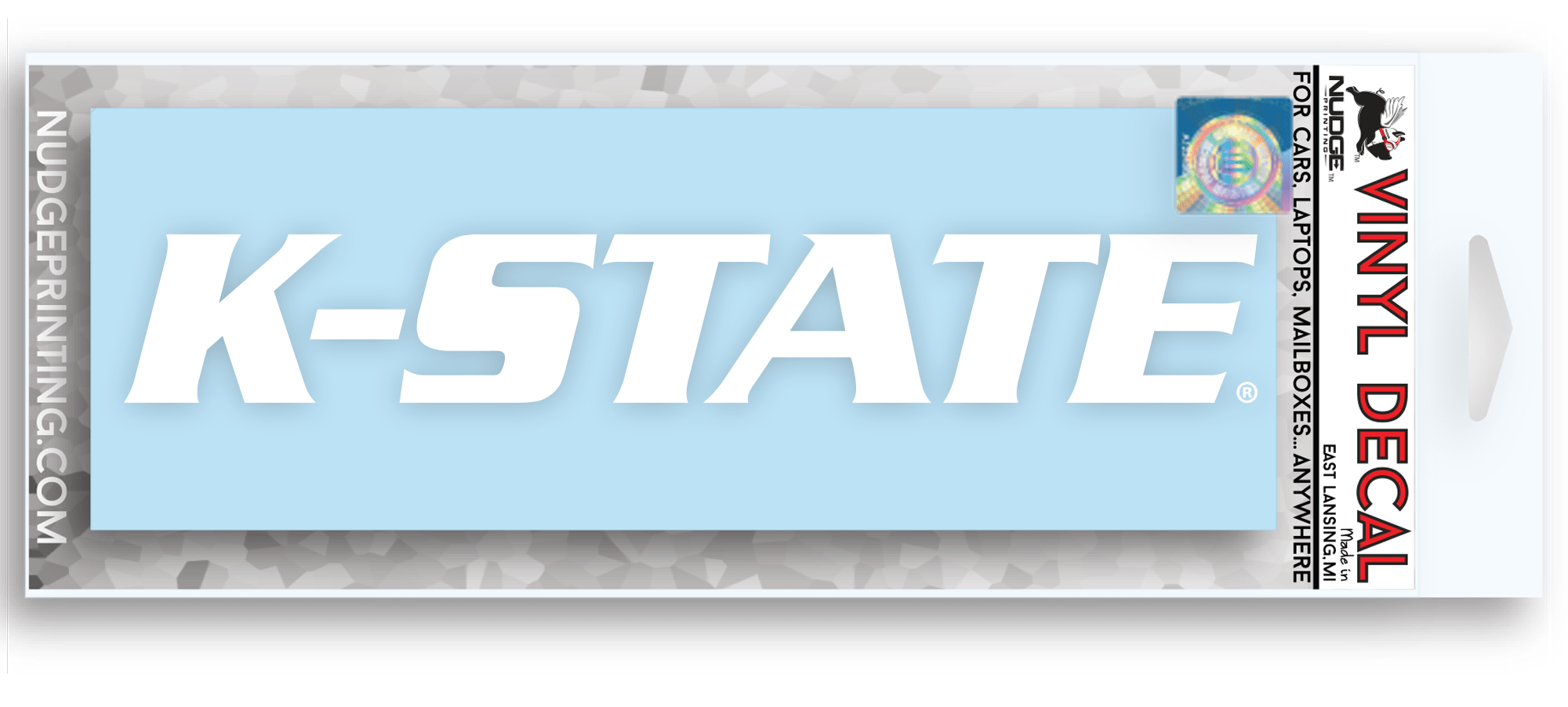 White K-State Car Decal | Weatherproof Vinyl – Nudge Printing