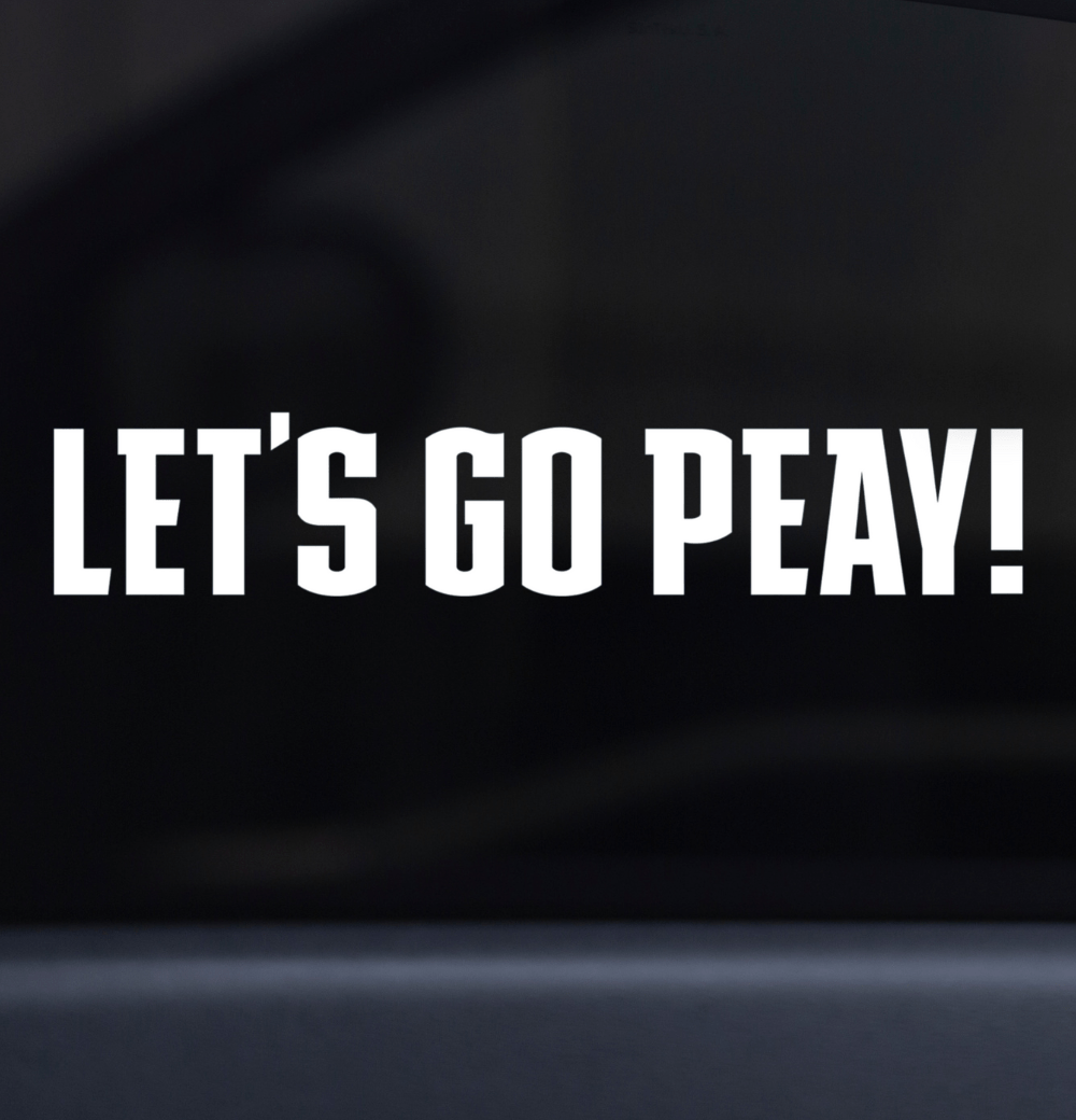 Austin Peay "Let's Go Peay" White Car Decal – Nudge Printing
