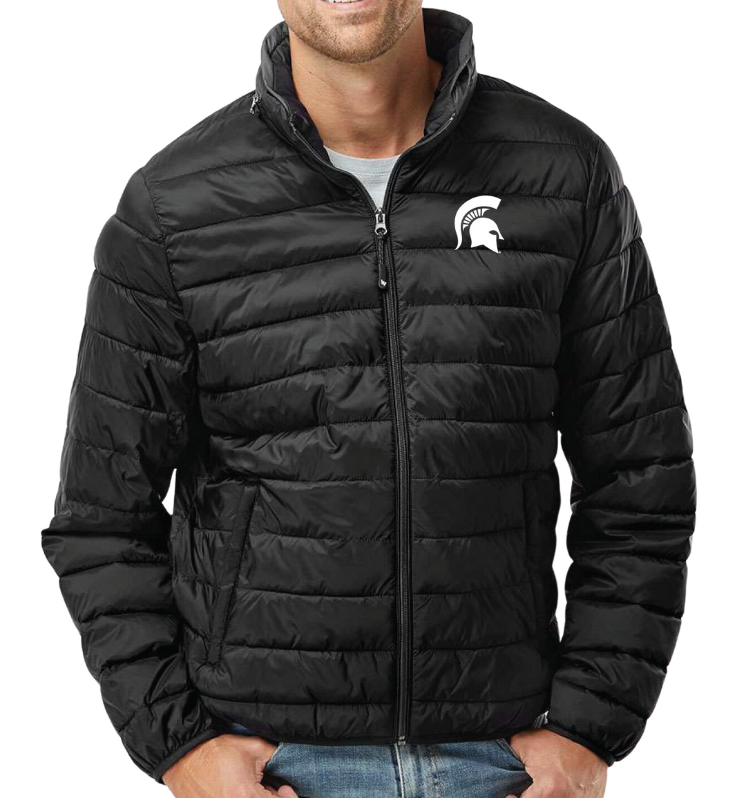 Michigan State Puffer Jacket with Spartan Helmet Logo