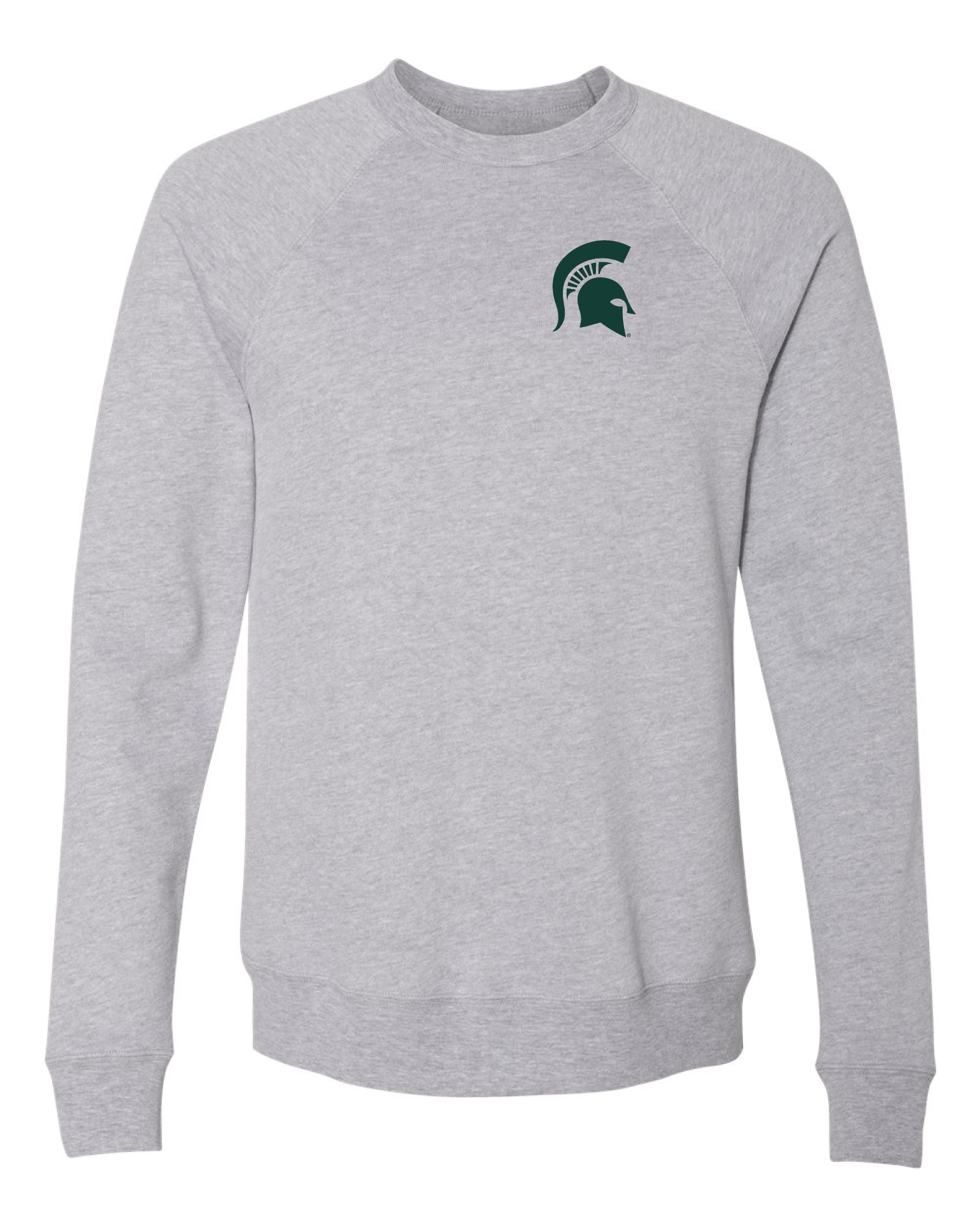 MSU Badge Spartan Helmet Grey Crewneck Sweatshirt – Nudge Printing