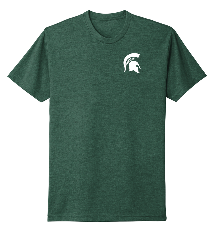 Green MSU T Shirt with Spartan Helmet | Nudge Printing