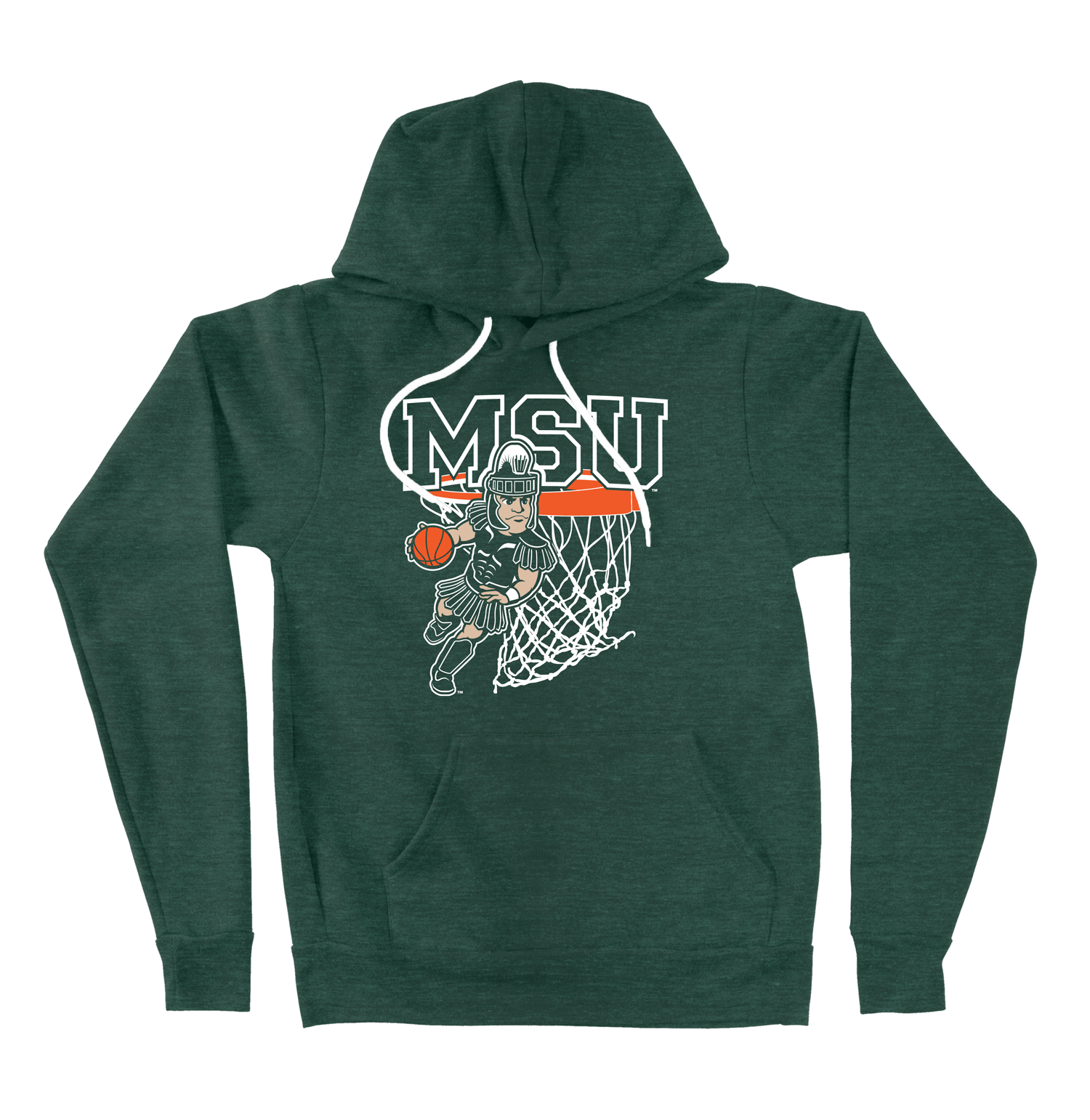 Michigan State Sweatshirt with Sparty Playing Basketball – Nudge Printing