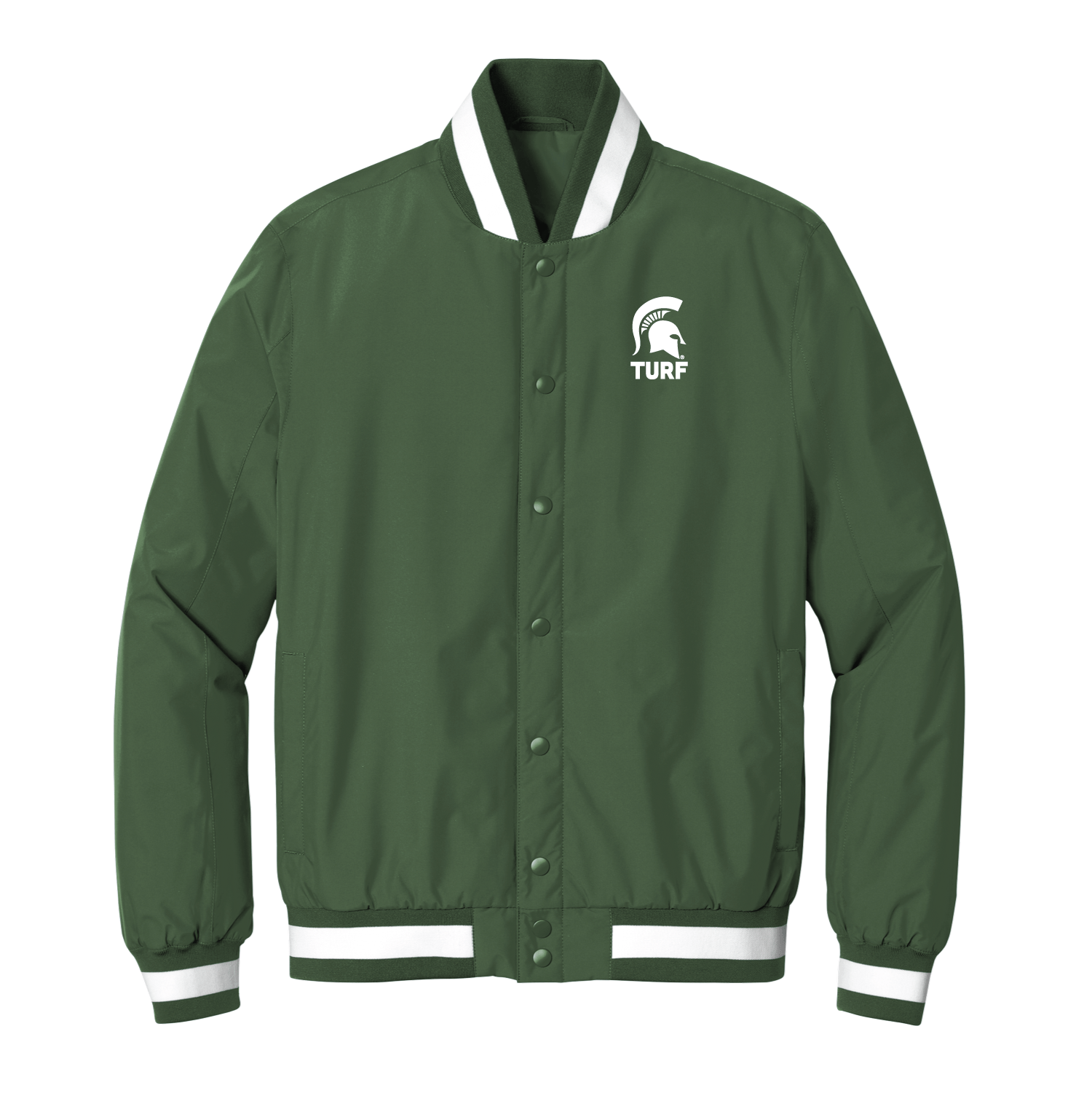 MSU Turf | Green Michigan State Turf Varsity Jacket (Pre-Order) – Nudge ...