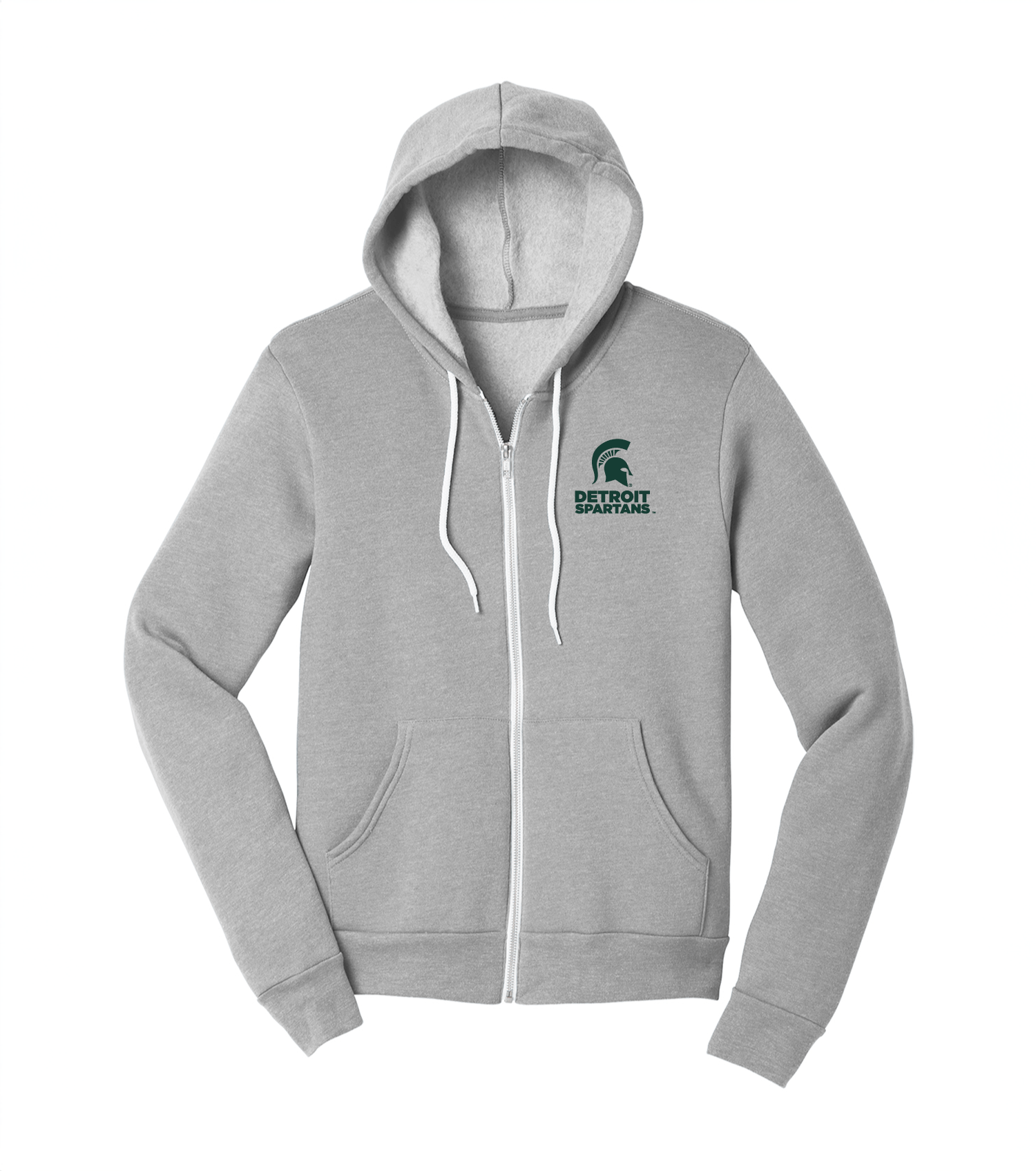 Detroit Spartans | Michigan State Grey Zip Up Hoodie – Nudge Printing