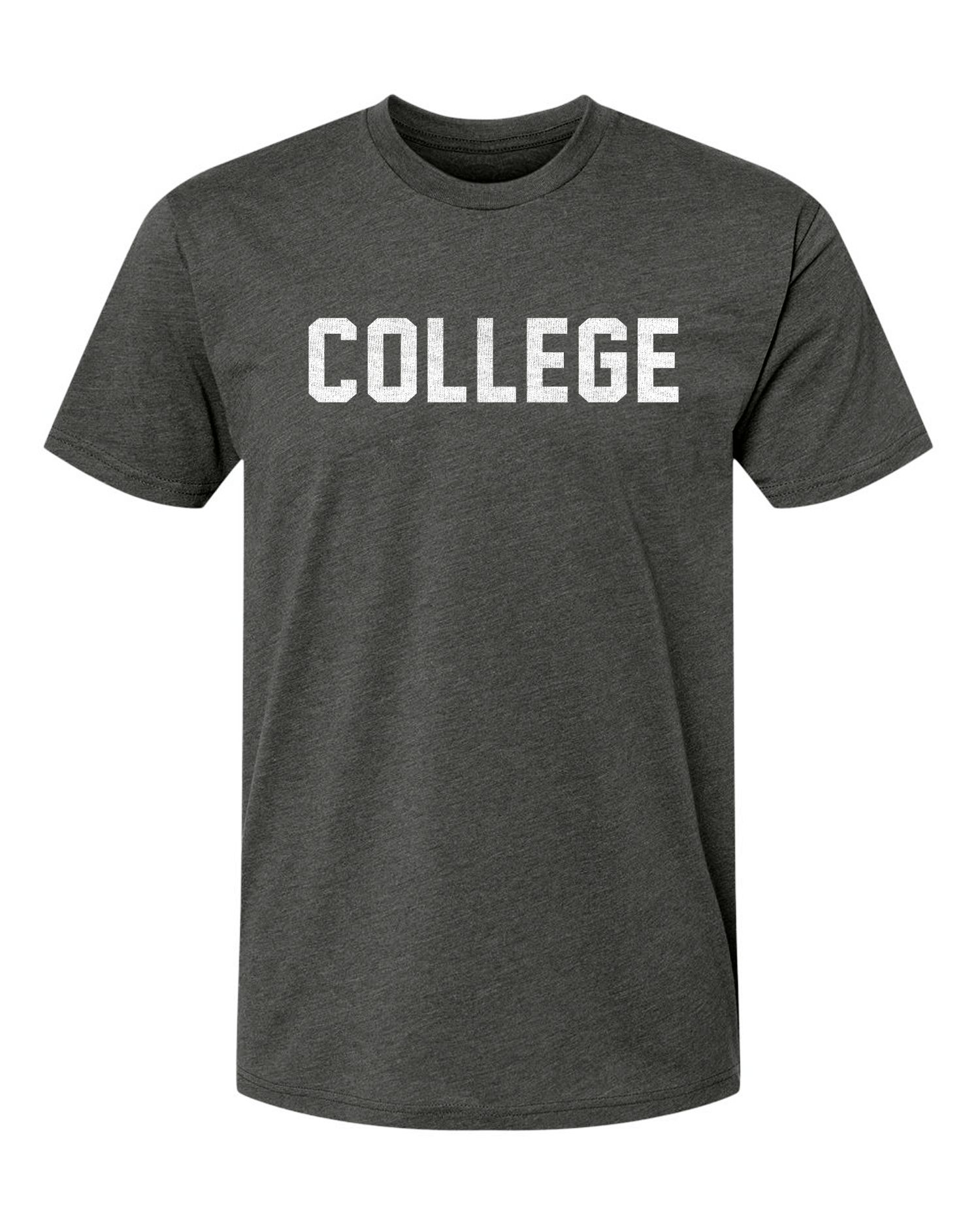 COLLEGE T-Shirt in Charcoal and White – Nudge Printing