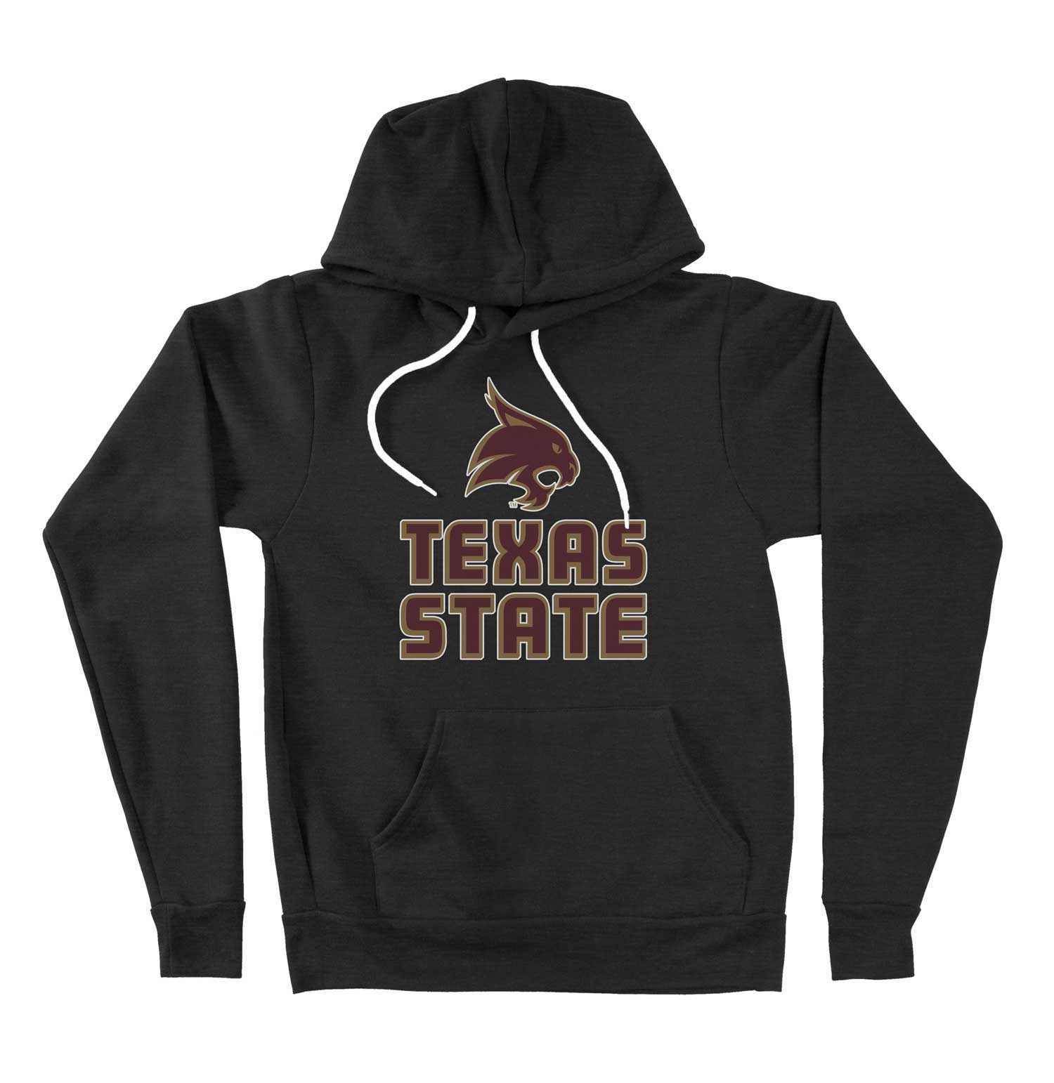 Texas State Black Wordmark Hoodie Sweatshirt – Nudge Printing