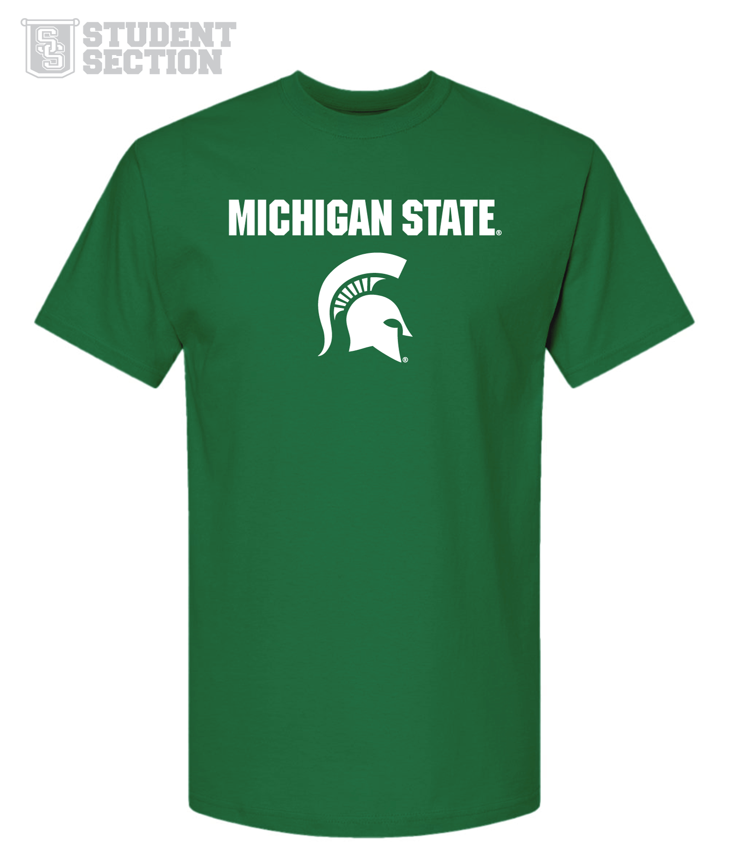Budget Friendly | Kelly Green Michigan State Stacked T-Shirt – Nudge ...
