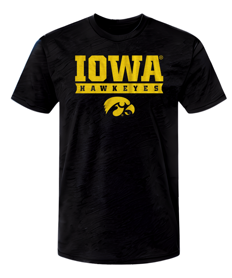 University of Iowa Hawkeyes Athletic Black T Shirt – Nudge Printing