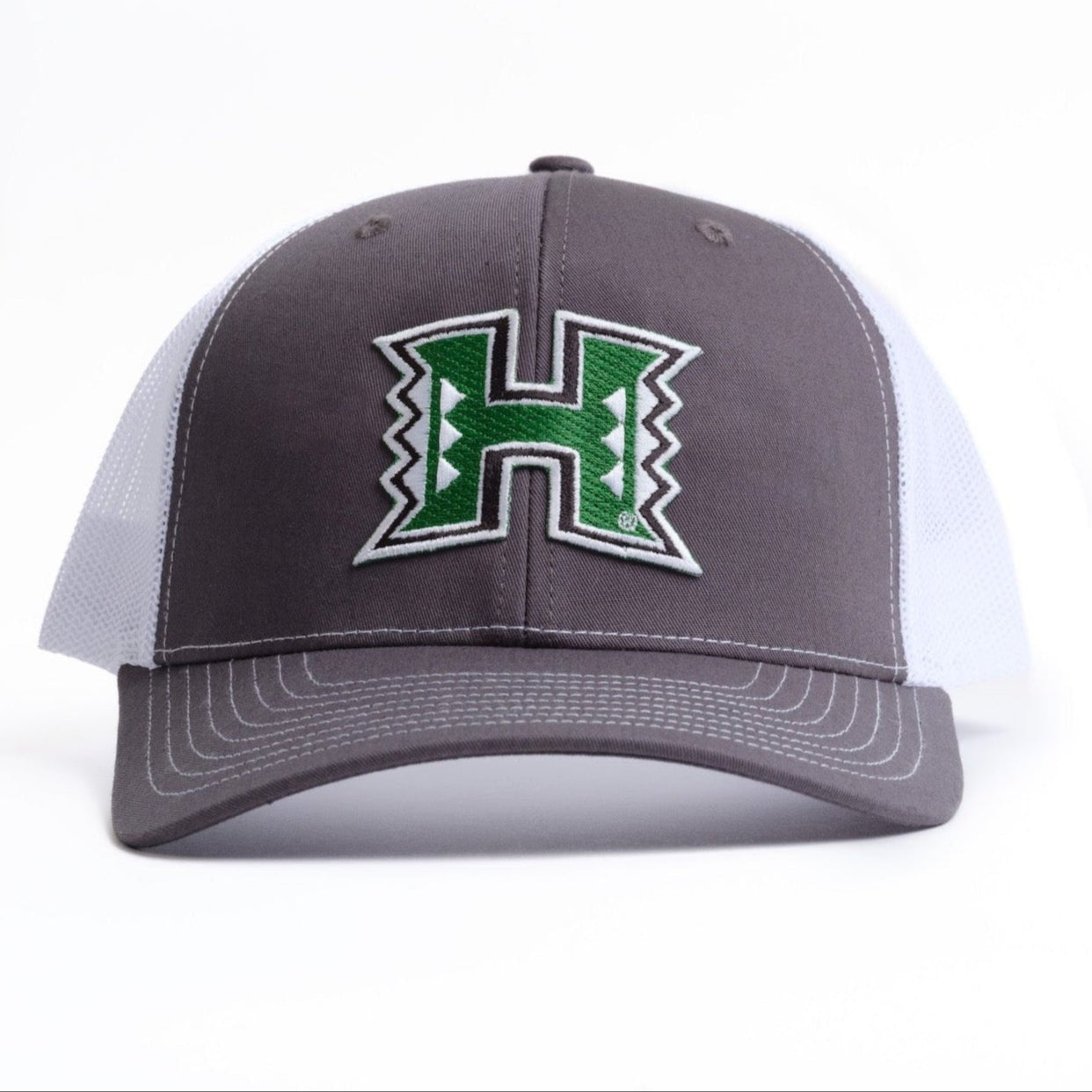 University of Hawaii Trucker Hat in Grey and White – Nudge Printing