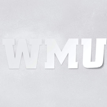 Western Michigan University White Block WMU Car Decal – Nudge Printing