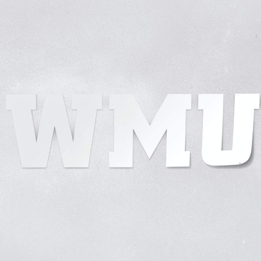 Western Michigan University White Block WMU Car Decal – Nudge Printing