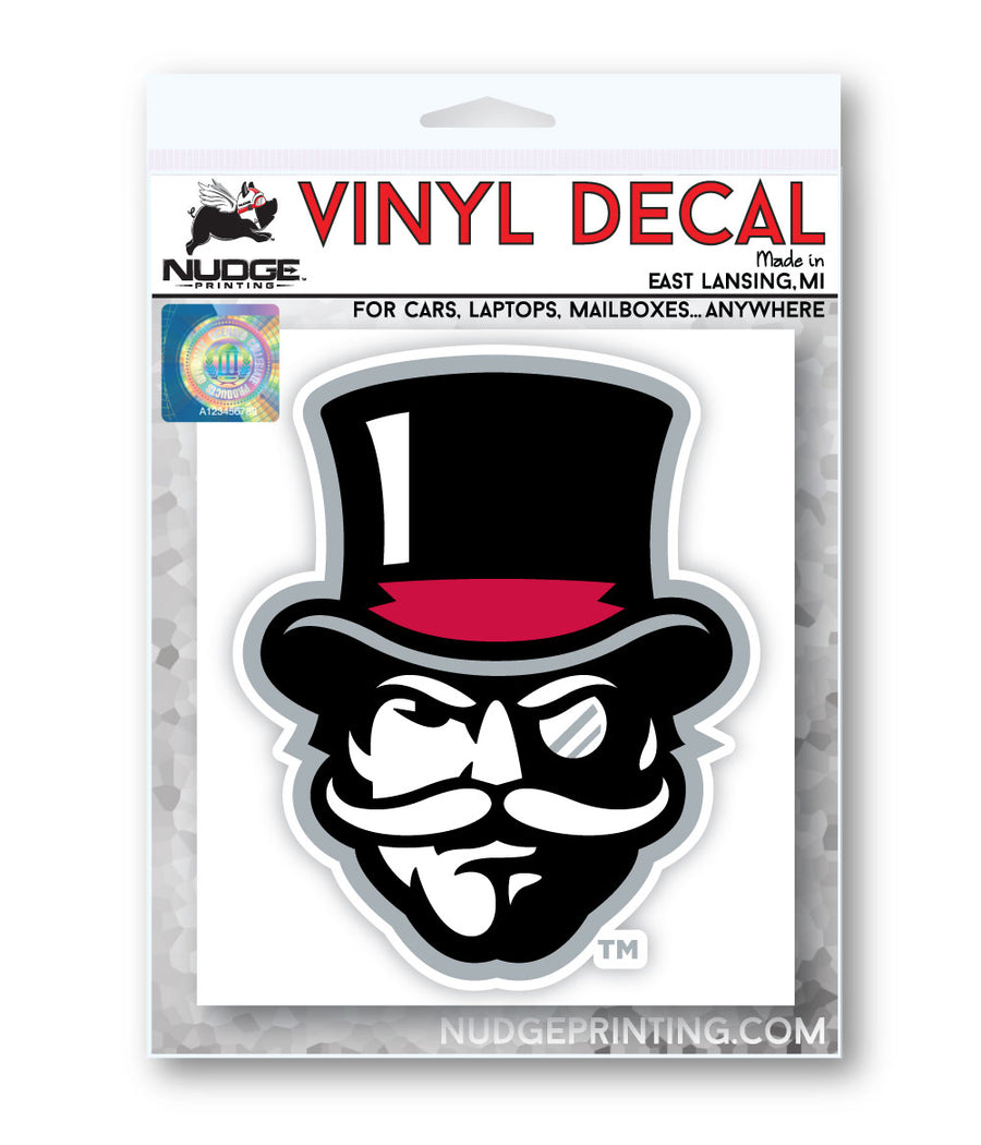 Austin Peay State University Governors Head Mascot Logo Car Decal Bump ...