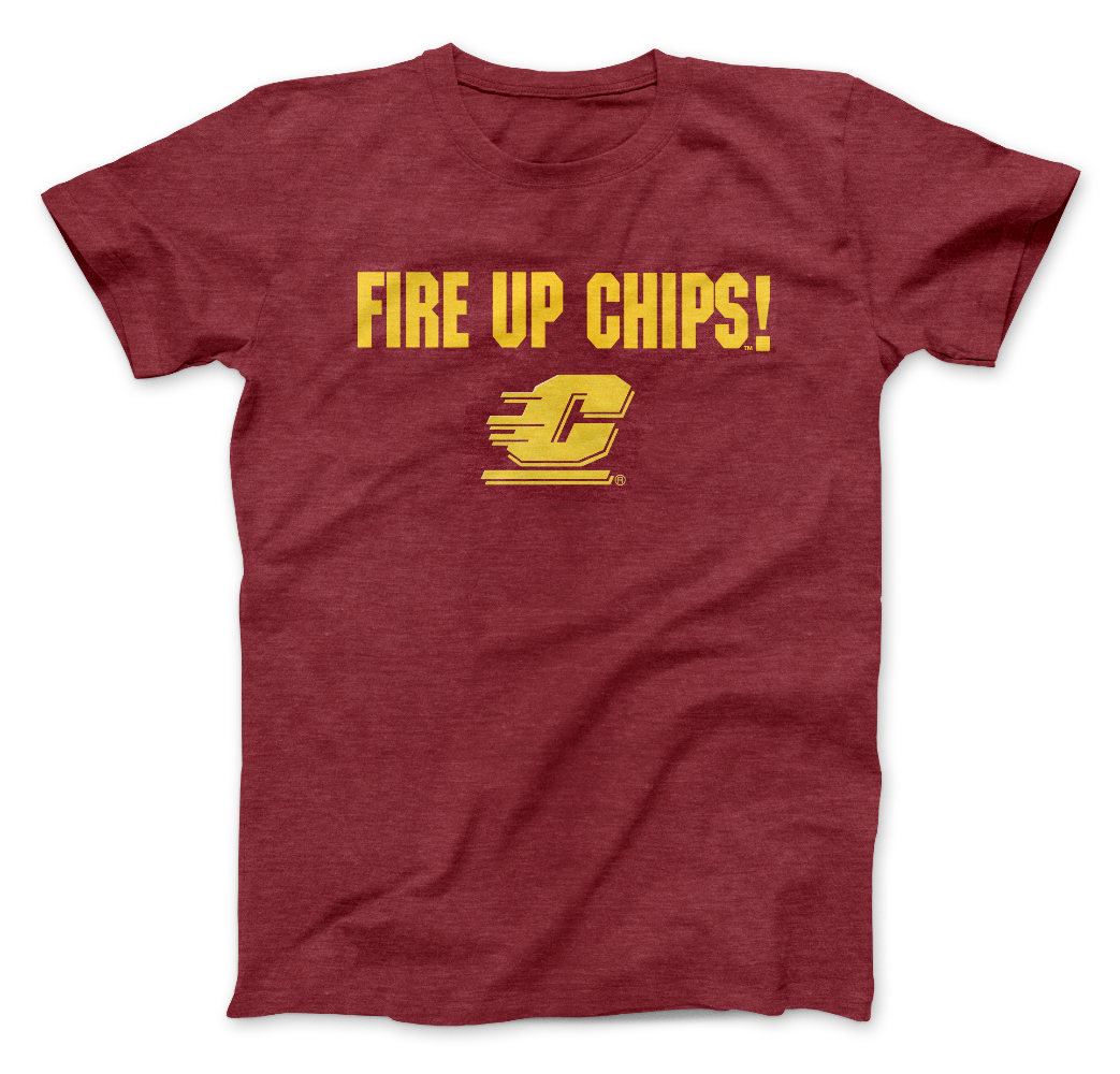 Central Michigan University Chippewas Fire Up Chips Gameday T-Shirt ...
