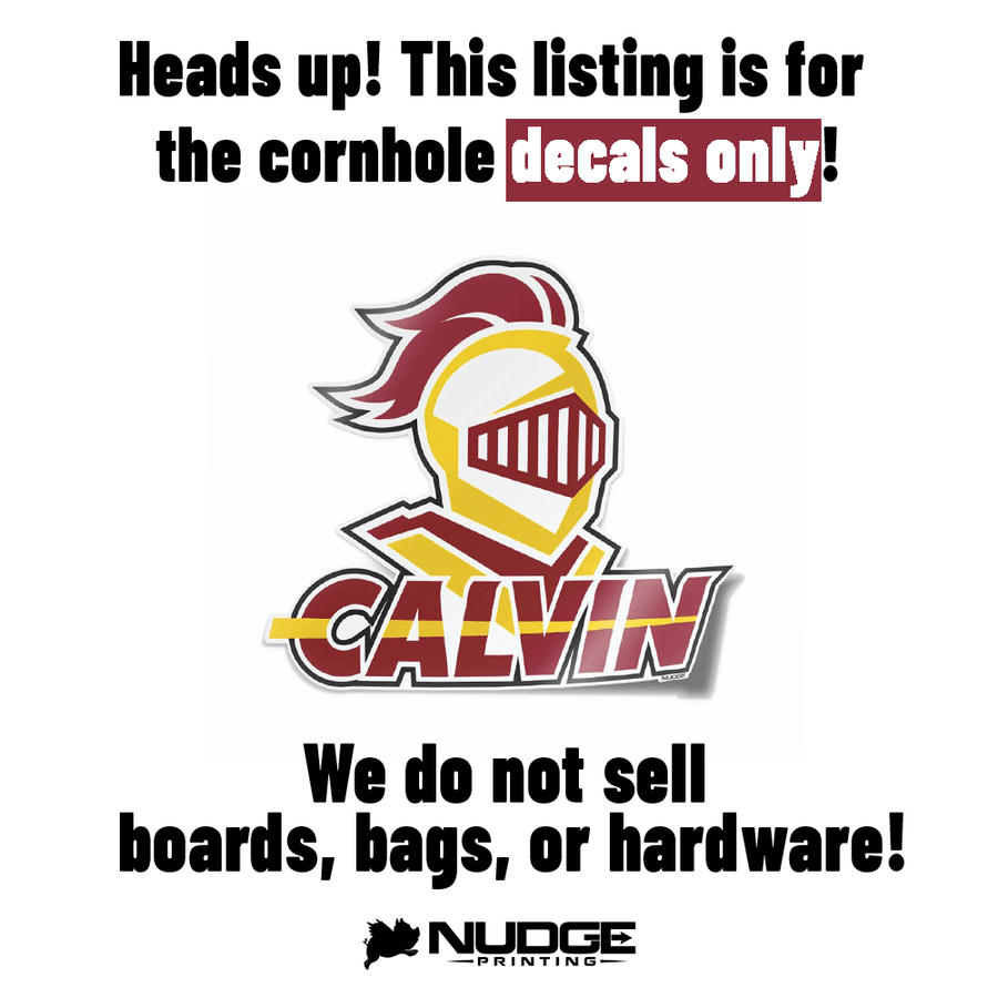 Calvin University Knights Cornhole Decal – Nudge Printing