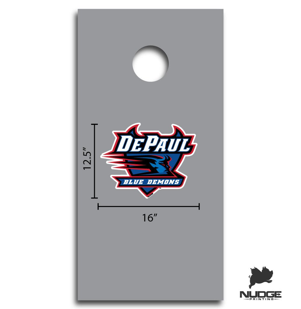 DePaul University Blue Demons Primary Logo Cornhole Decal– Nudge Printing