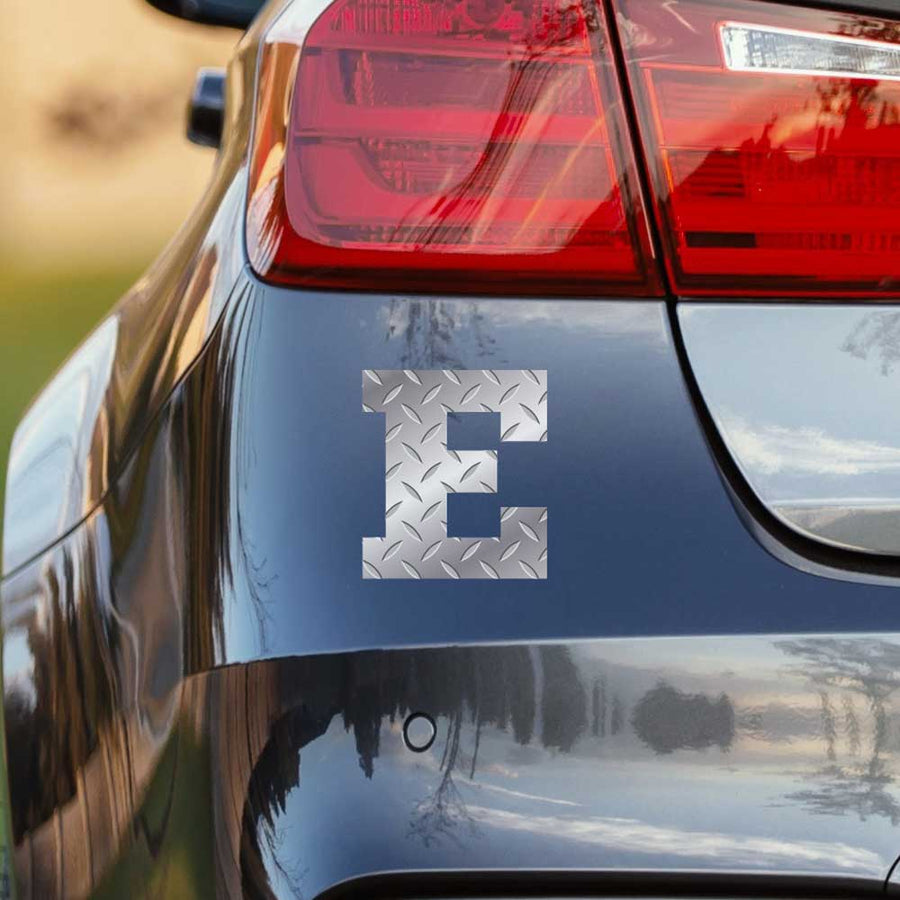 Eastern Michigan Steel Plate Block E Car Decal – Nudge Printing