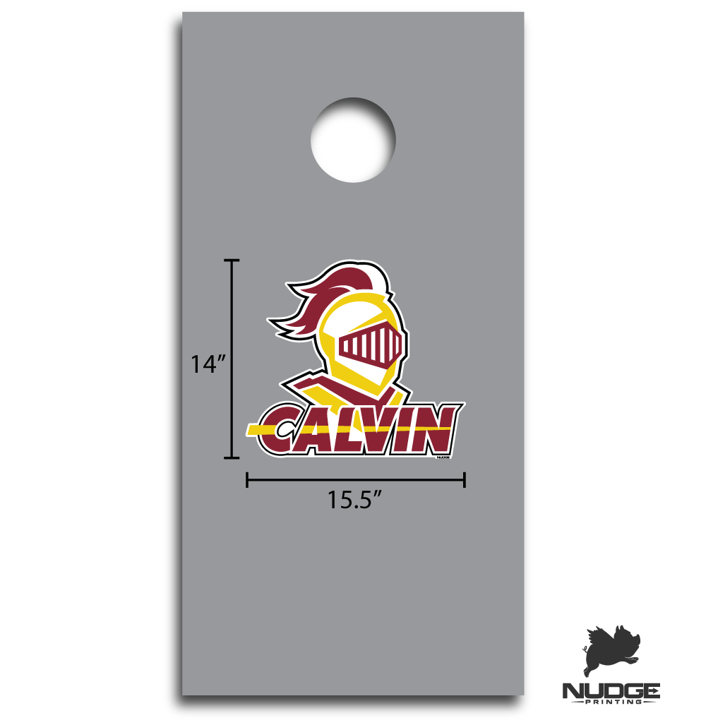 Calvin University Knights Athletic Logo Cornhole Decal– Nudge Printing