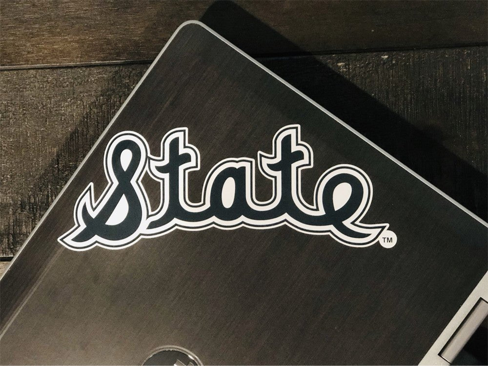 Vintage MSU Cursive State Script Car Decal – Nudge Printing