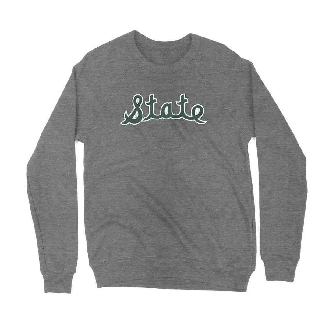Michigan State Apparel | MSU Cursive "State" Script Sweatshirt – Nudge ...
