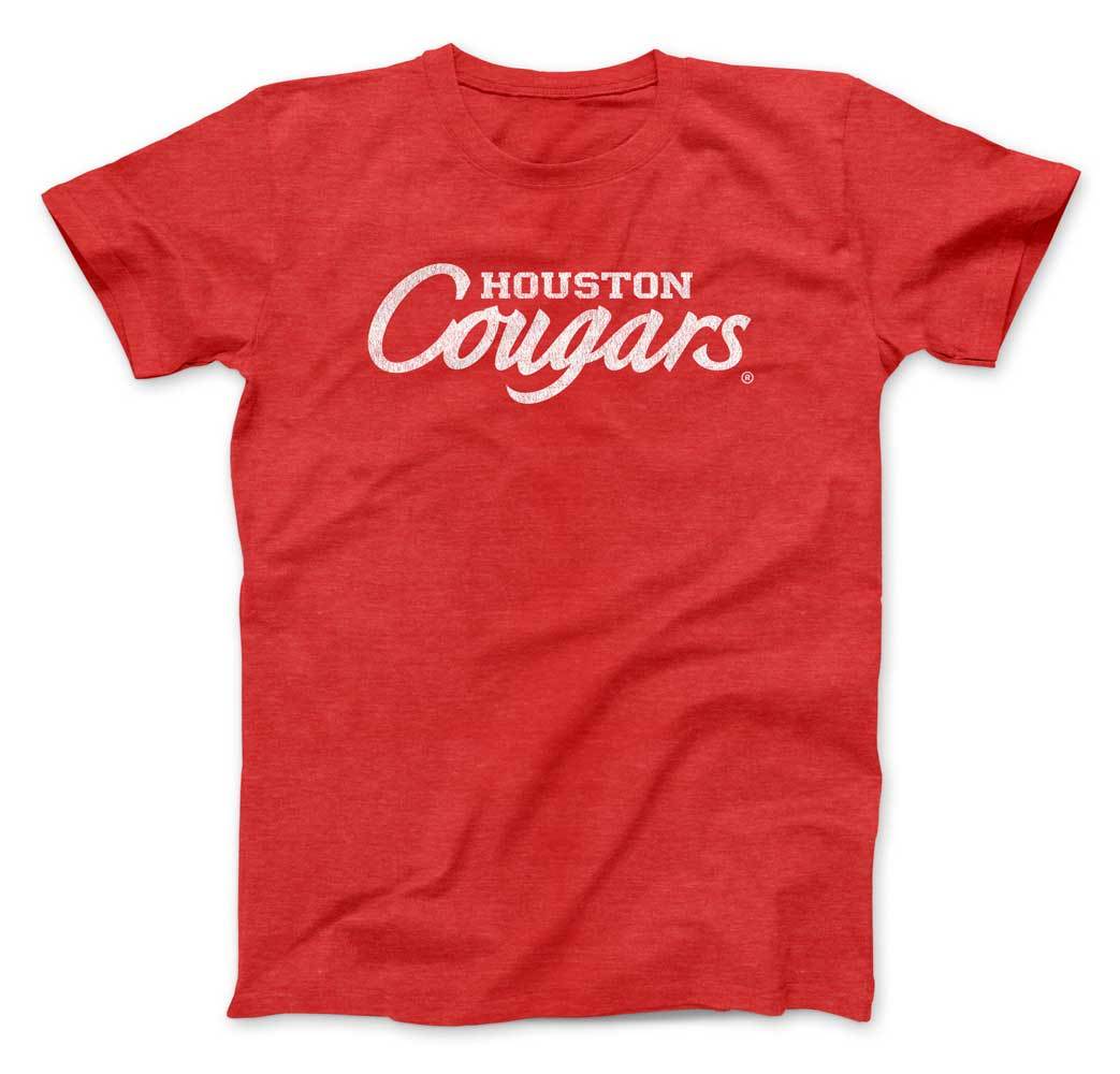 University of Houston Cougars Script Premium Red T-Shirt | Nudge Printing