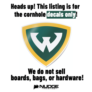 Wayne State University Warriors Primary Shield Logo Cornhole Decal (Fu ...
