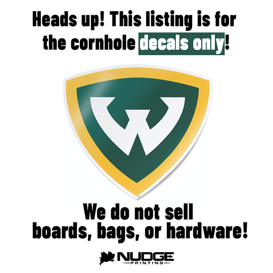 Wayne State University Warriors Primary Shield Logo Cornhole Decal (Fu ...